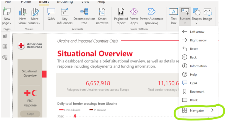 Creating Navigation Panels in PowerBI – SIMS Learning